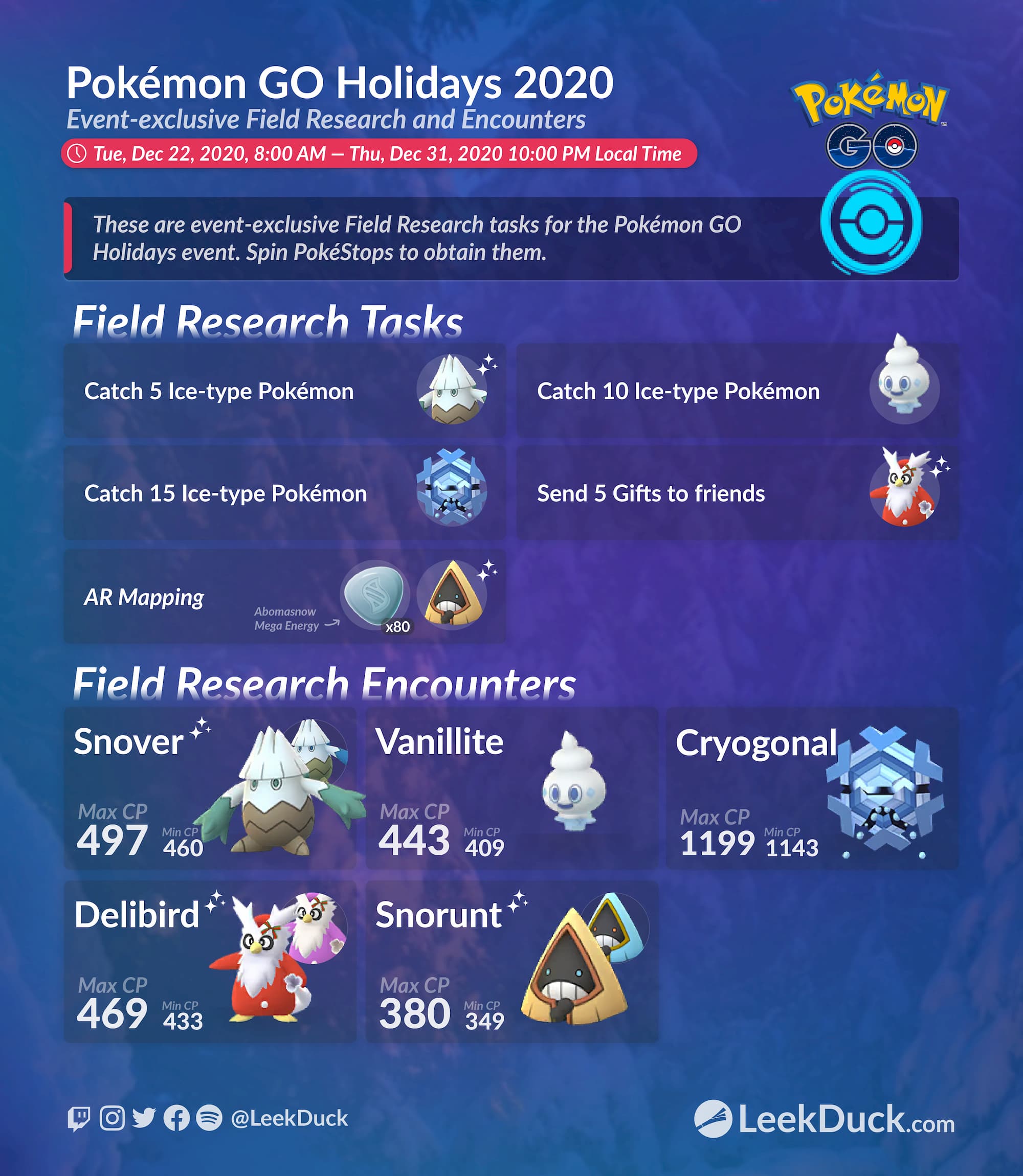 Pokémon GO Holidays 2020 - Leek Duck | Pokémon GO News and Resources