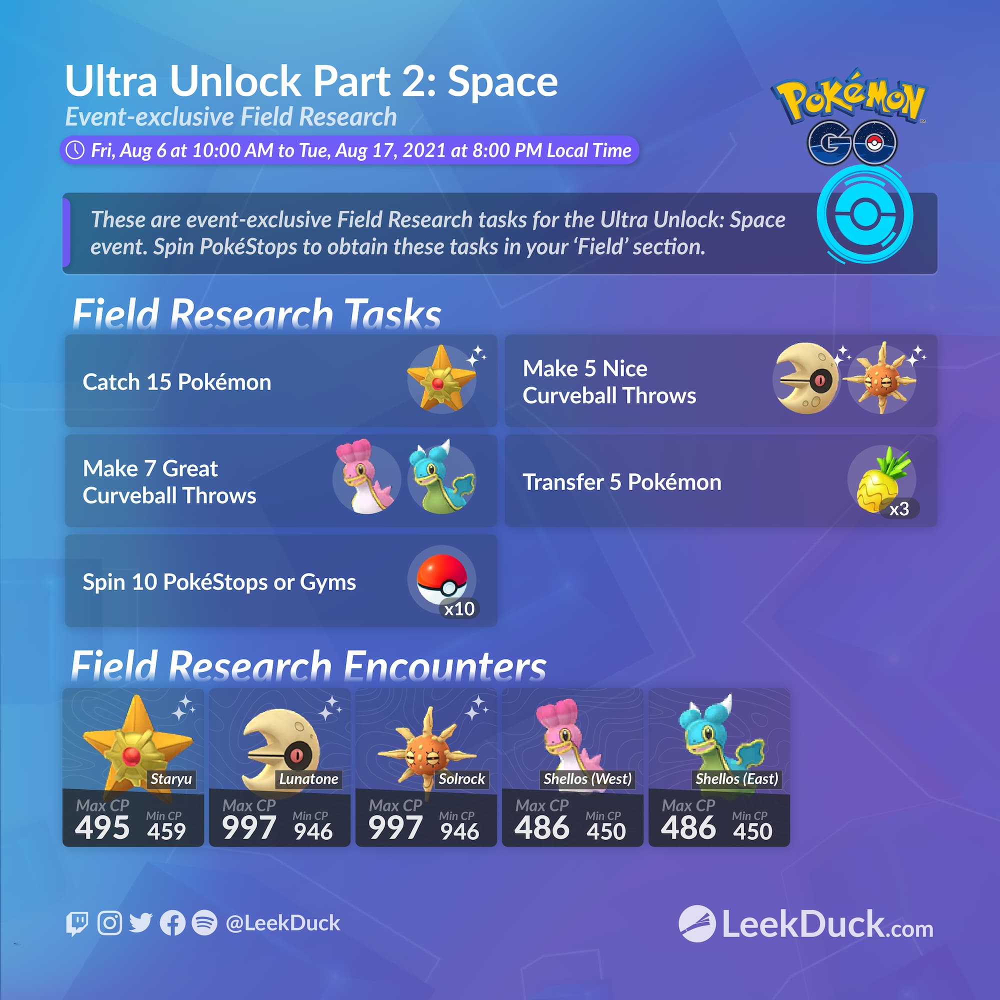 Space - Ultra Unlock Part 2 - Leek Duck | Pokémon GO News and Resources