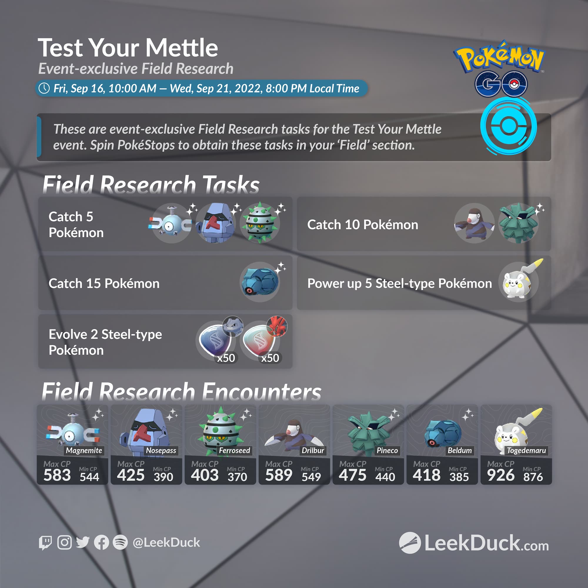 Test Your Mettle - Leek Duck | Pokémon GO News and Resources