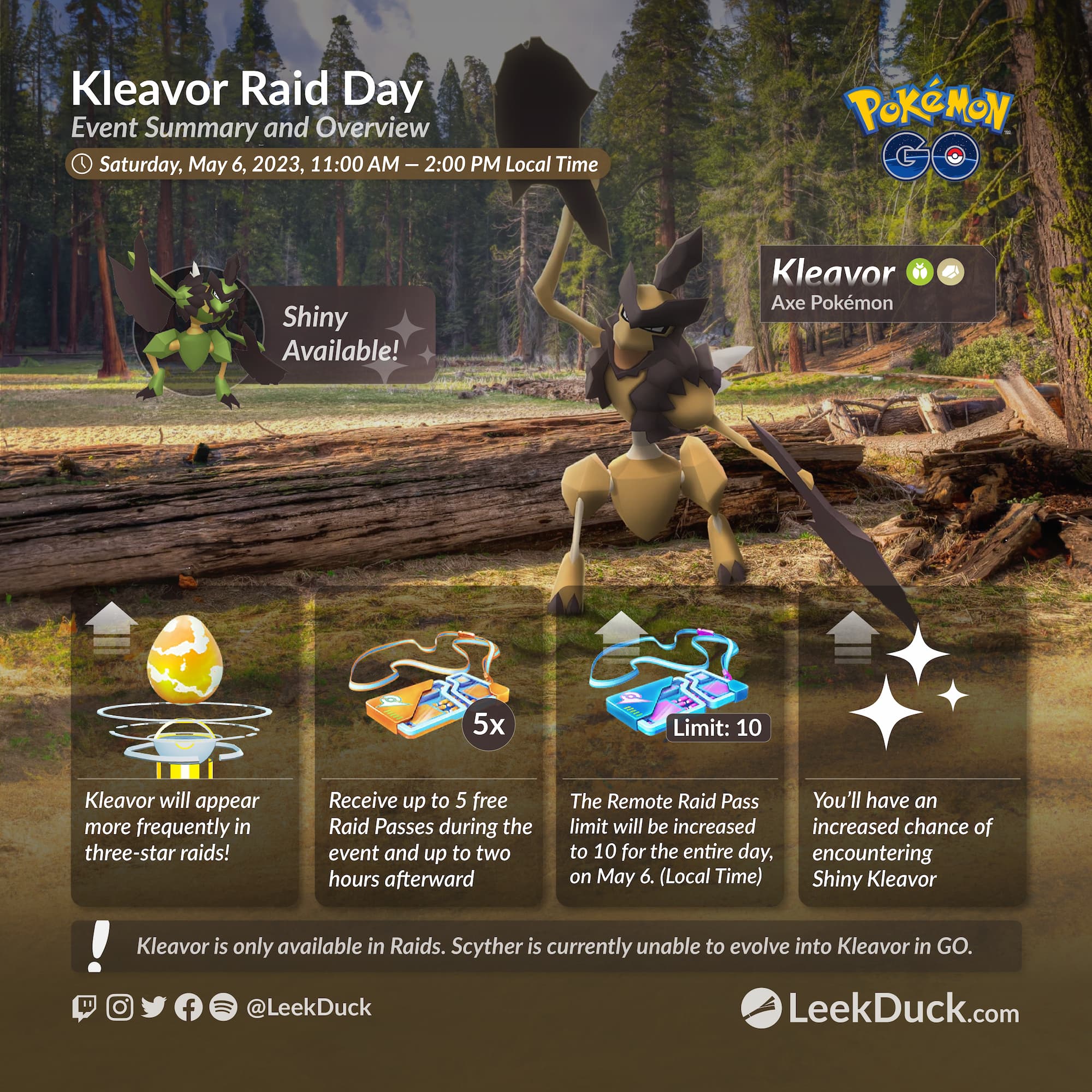 Kleavor Raid Day - Leek Duck | Pokémon GO News and Resources