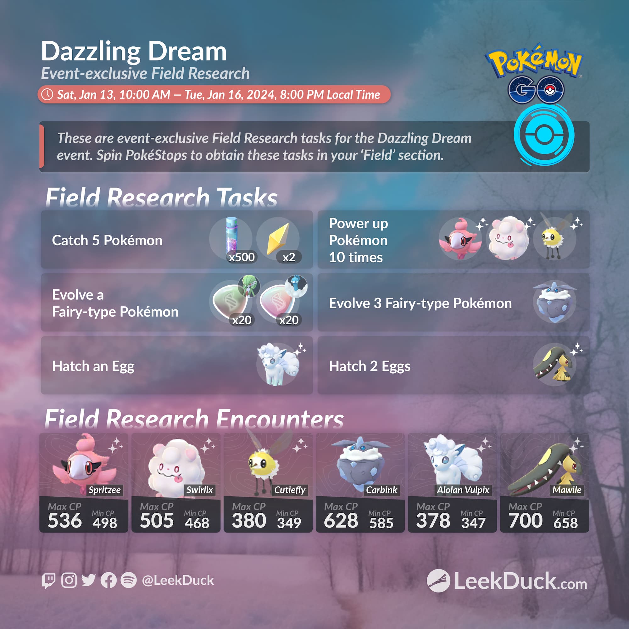 Dazzling Dream - Leek Duck | Pokémon GO News and Resources