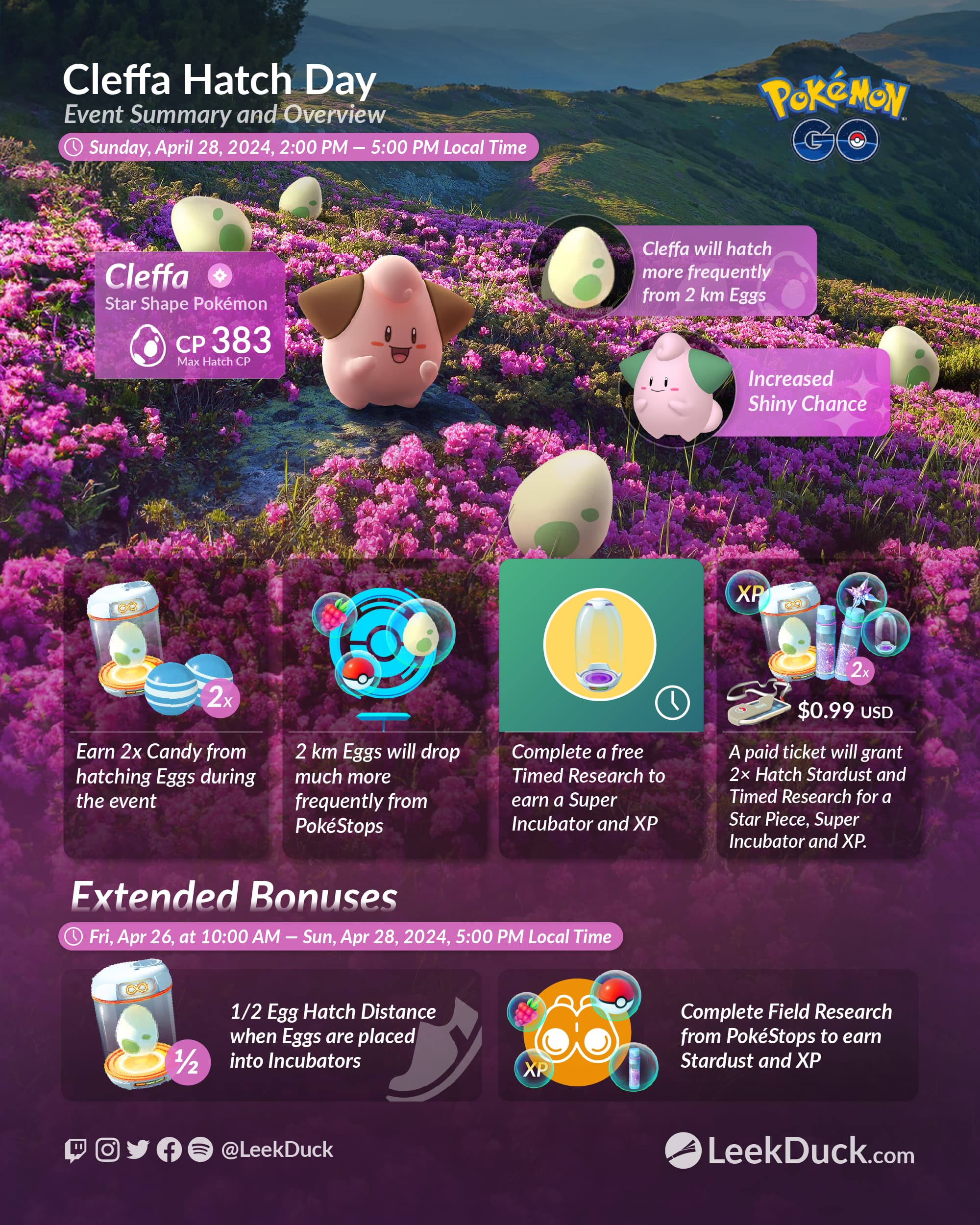 Cleffa Hatch Day - Leek Duck | Pokémon GO News and Resources