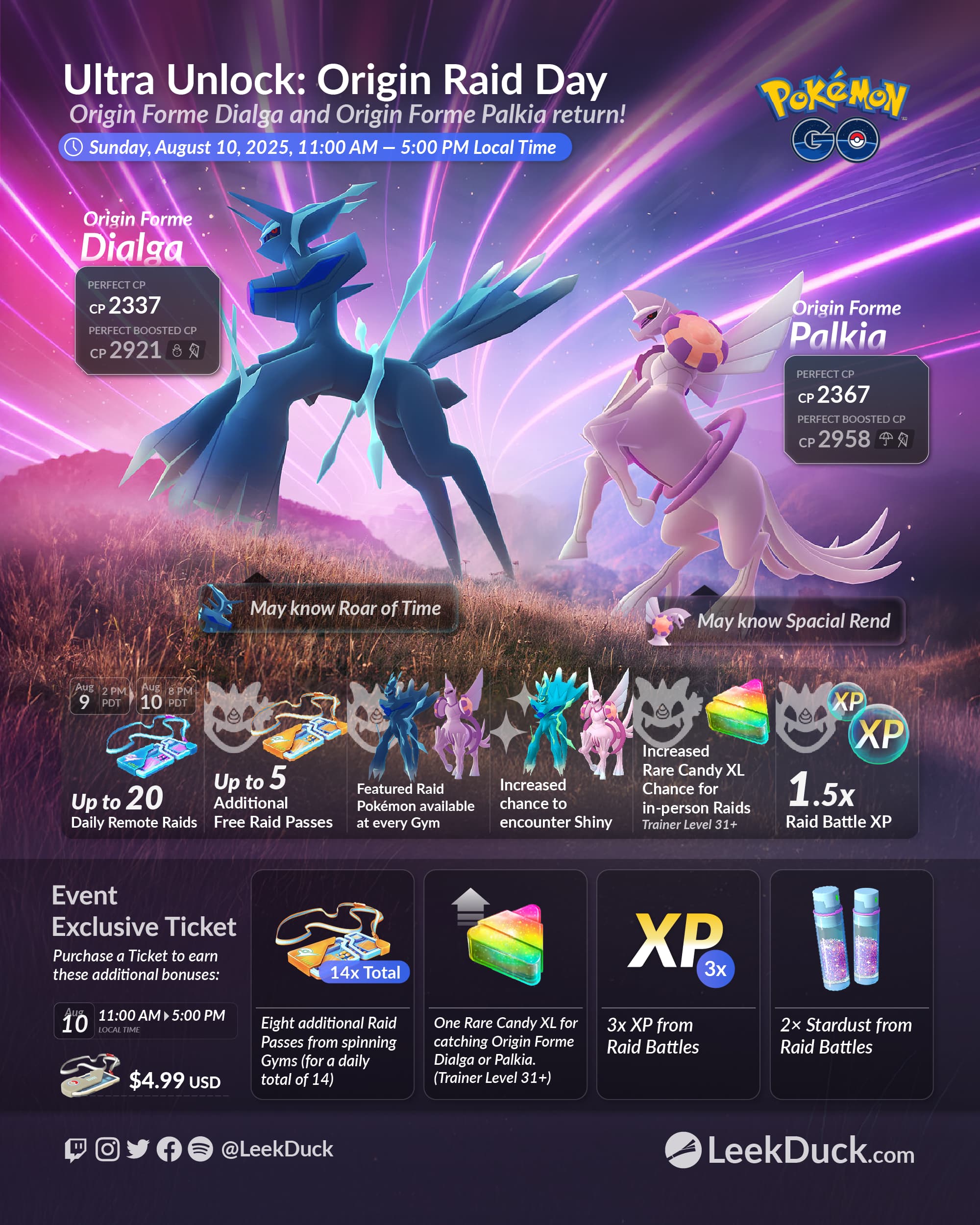 Ultra Unlock: Origin Raid Day - Leek Duck | Pokémon GO News and Resources