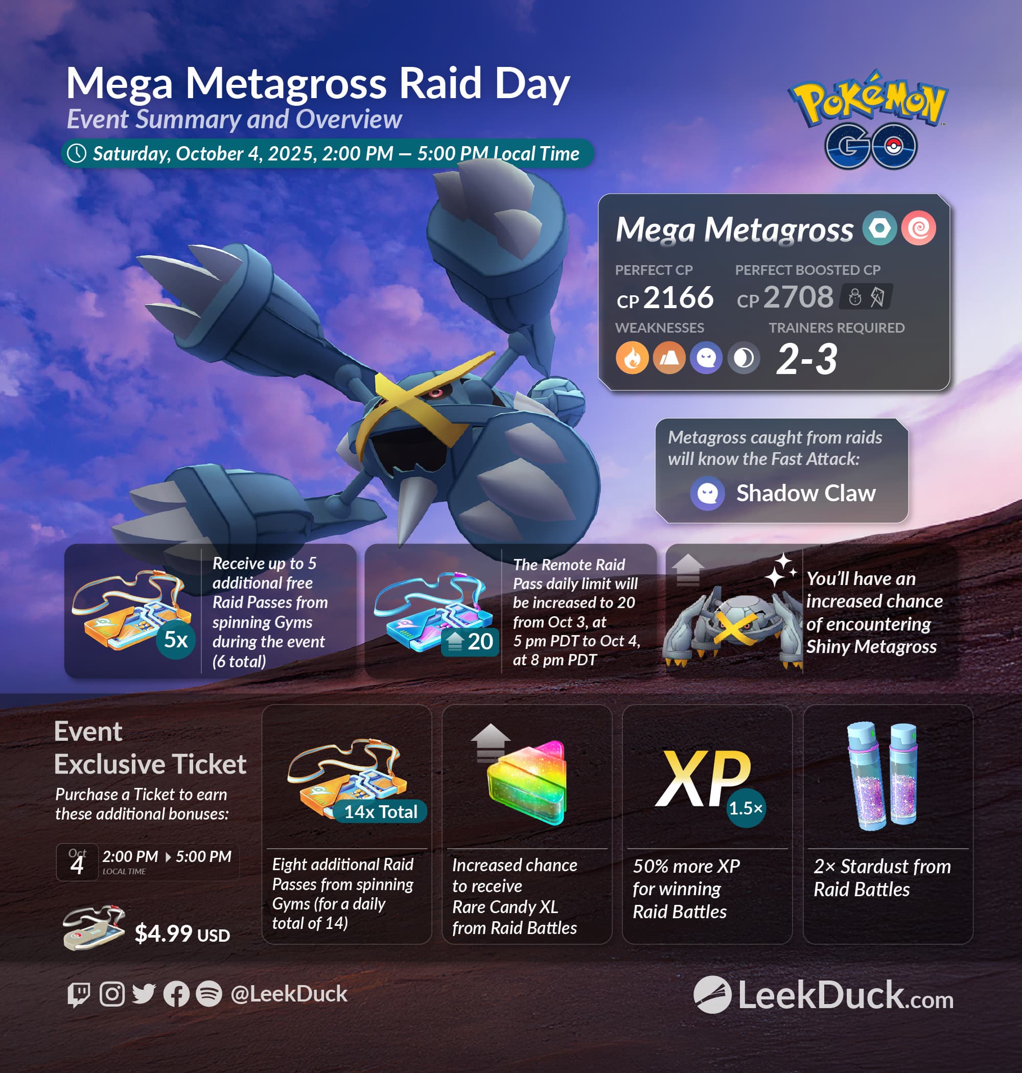 Mega Metagross Raid Day - Leek Duck | Pokémon GO News and Resources