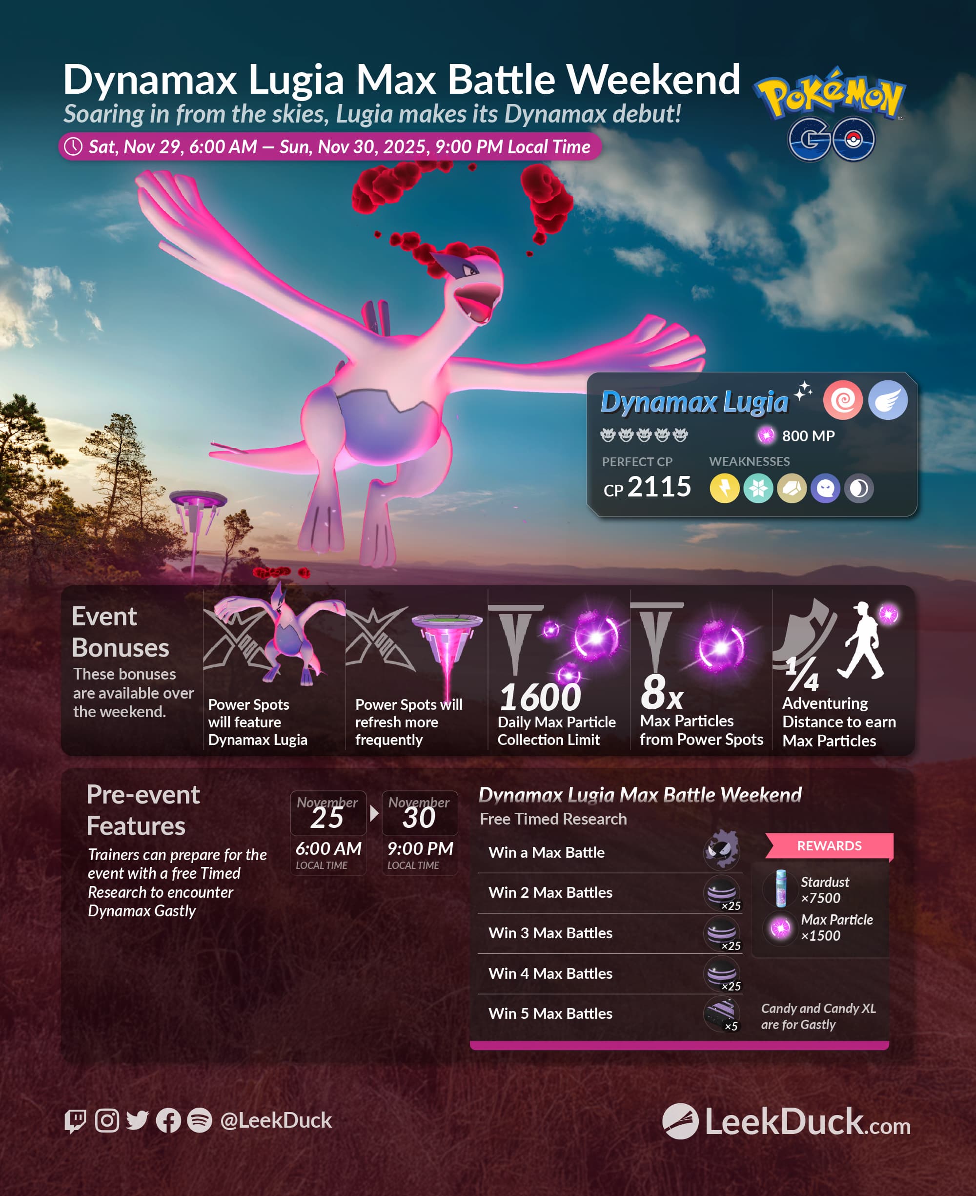 Dynamax Lugia Max Battle Weekend - Leek Duck | Pokémon GO News and ...