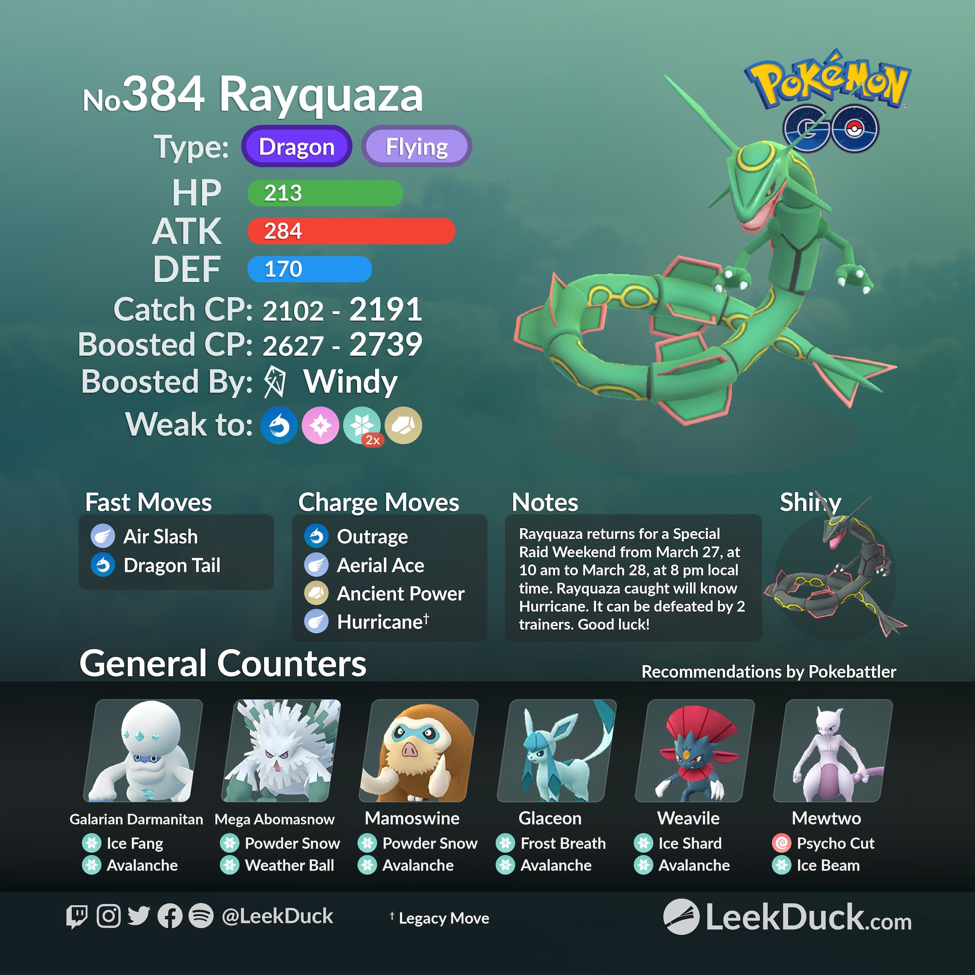 Rayquaza Raid Weekend - Leek Duck | Pokémon GO News and Resources