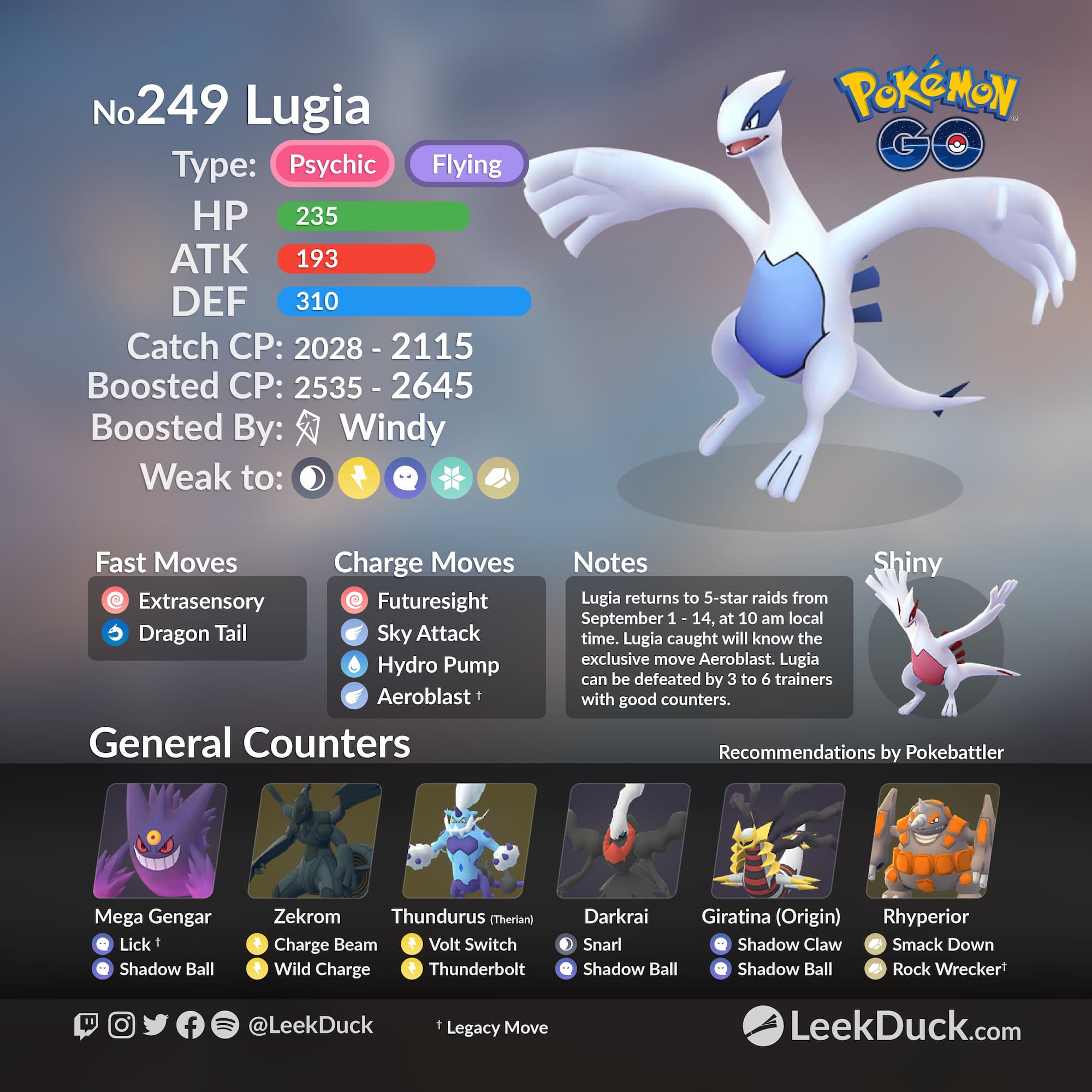 Lugia Returns to Raid Battles - Leek Duck | Pokémon GO News and Resources