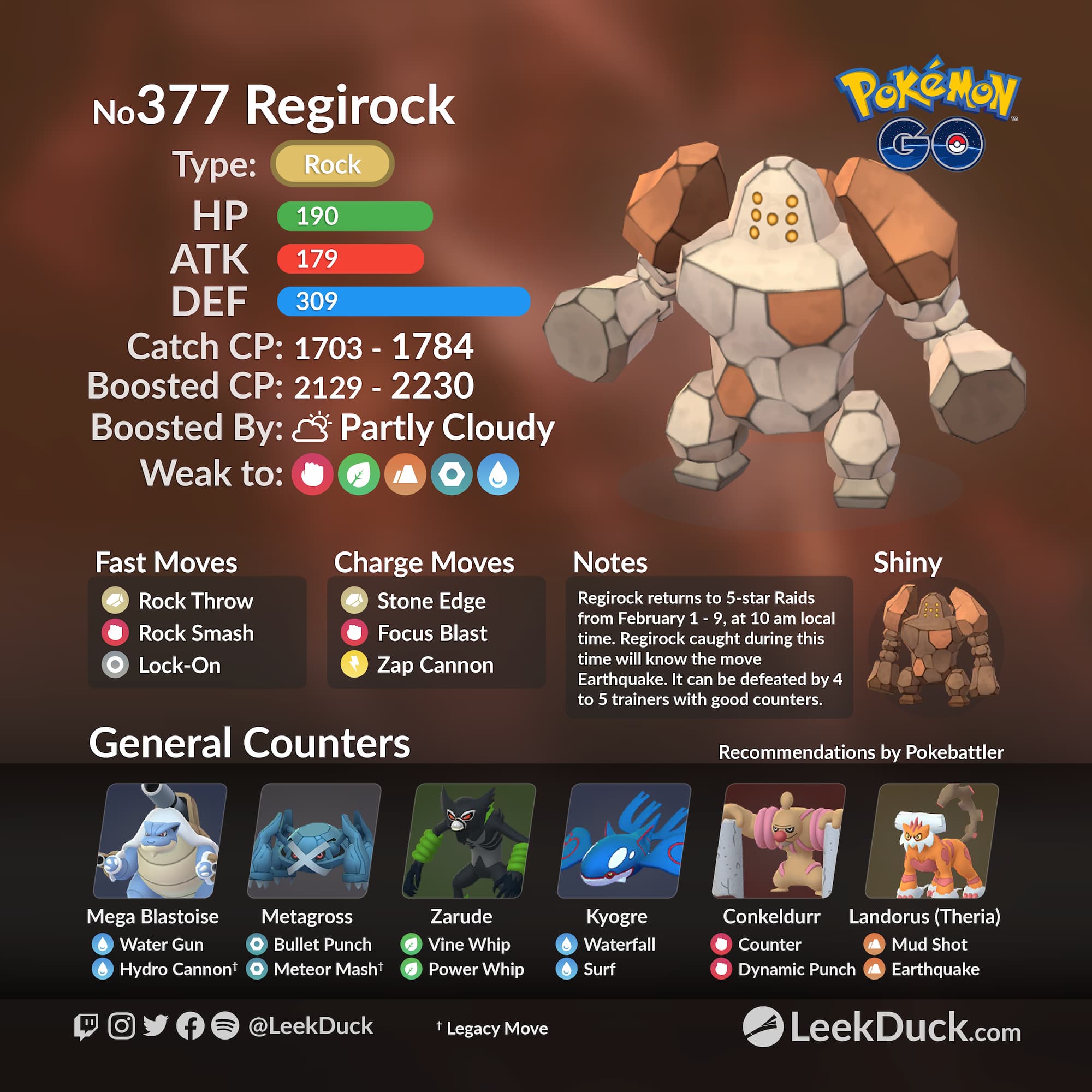 Regirock Returns to 5-star Raid Battles - Leek Duck | Pokémon GO News ...