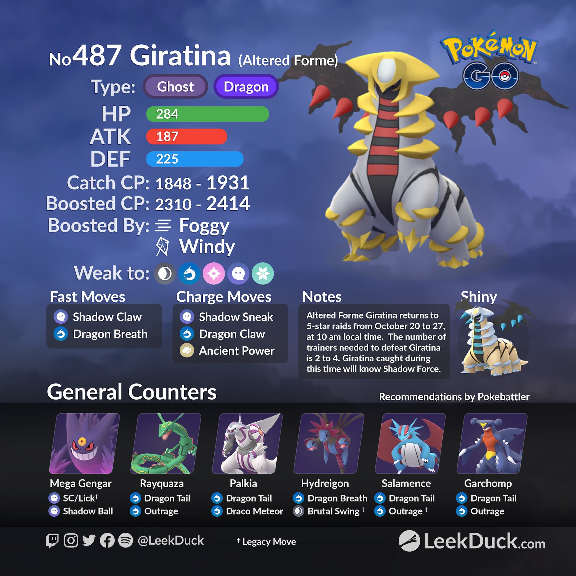 Altered Forme Giratina in 5-star Raid Battles - Leek Duck | Pokémon GO ...