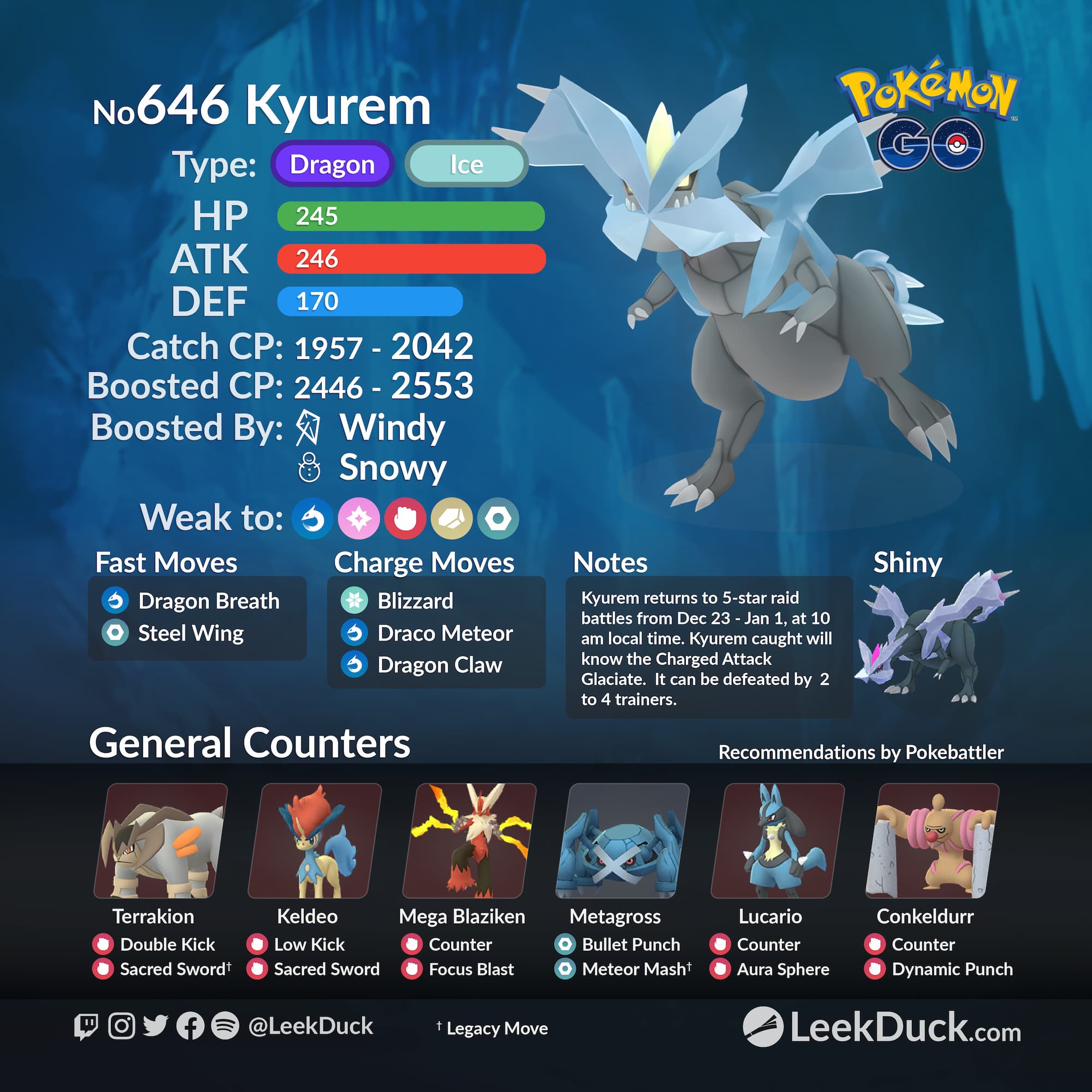 Kyurem in 5-star Raid Battles - Leek Duck | Pokémon GO News and Resources