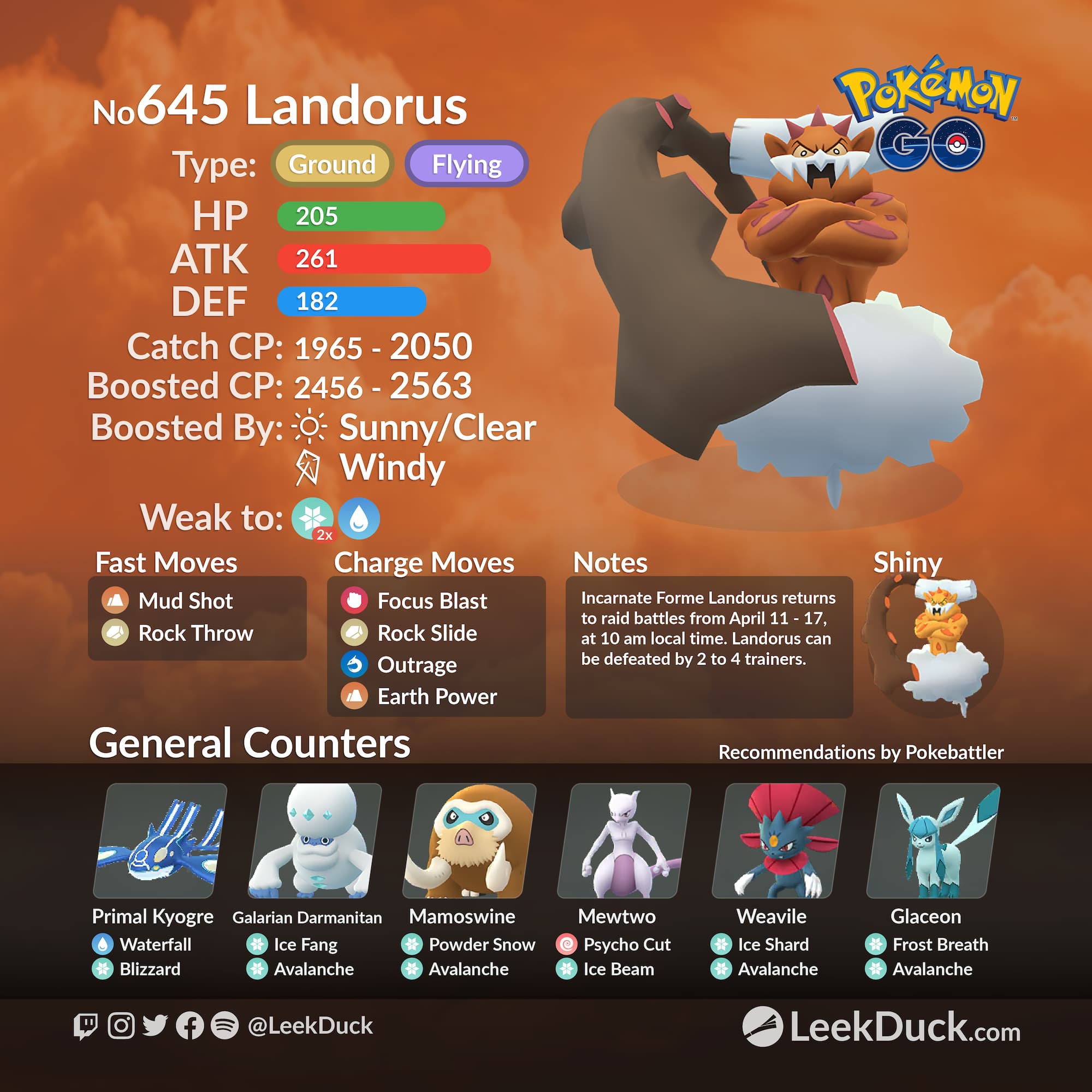 Landorus in 5-star Raid Battles - Leek Duck | Pokémon GO News and Resources