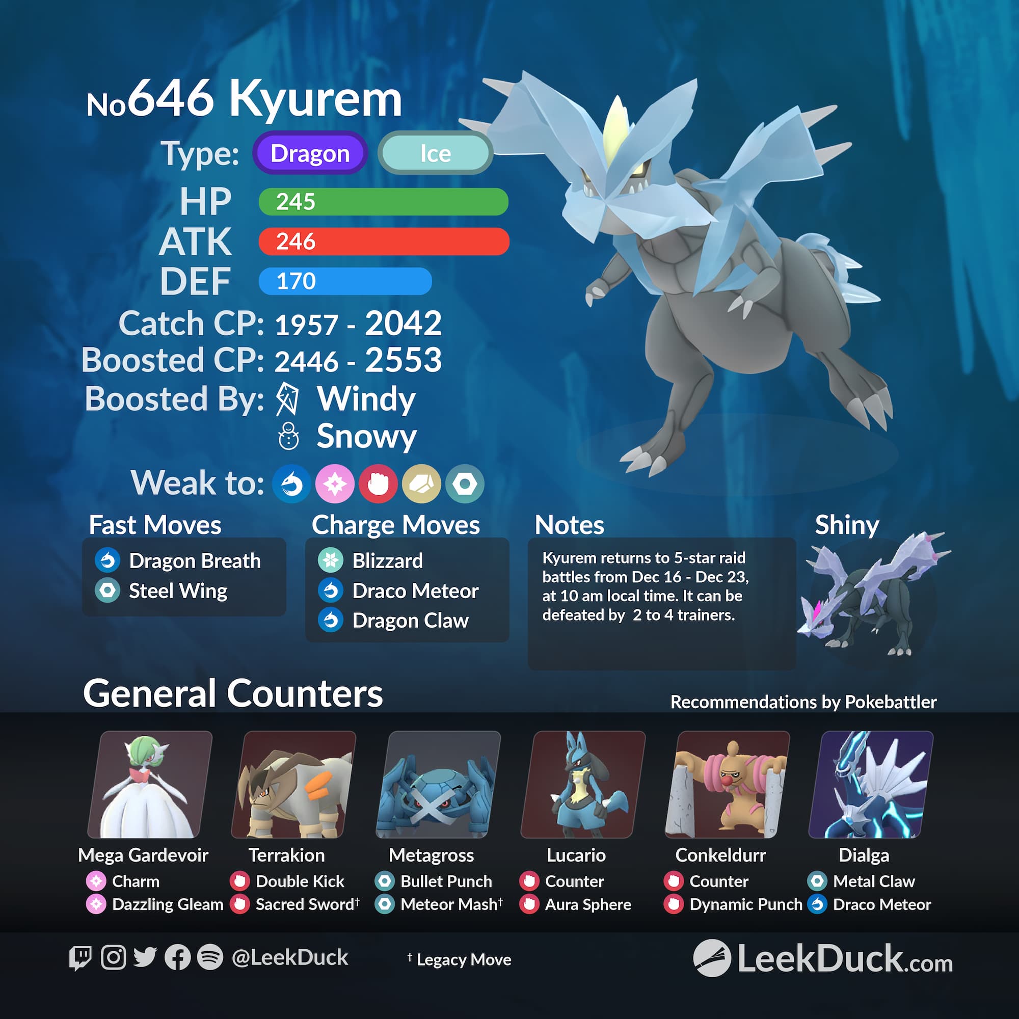 Kyurem in 5-star Raid Battles - Leek Duck | Pokémon GO News and Resources