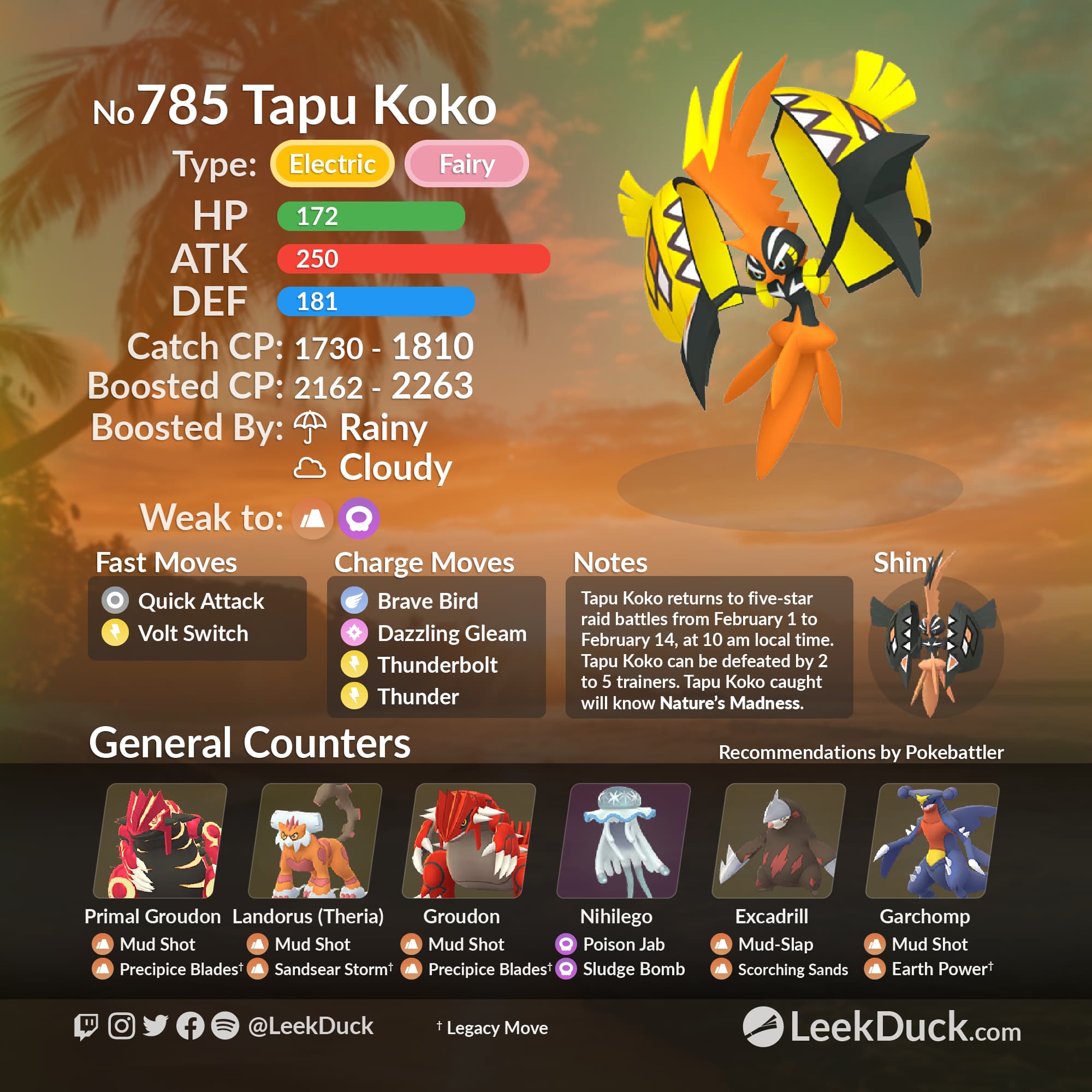 Tapu Koko in 5-star Raid Battles - Leek Duck | Pokémon GO News and ...