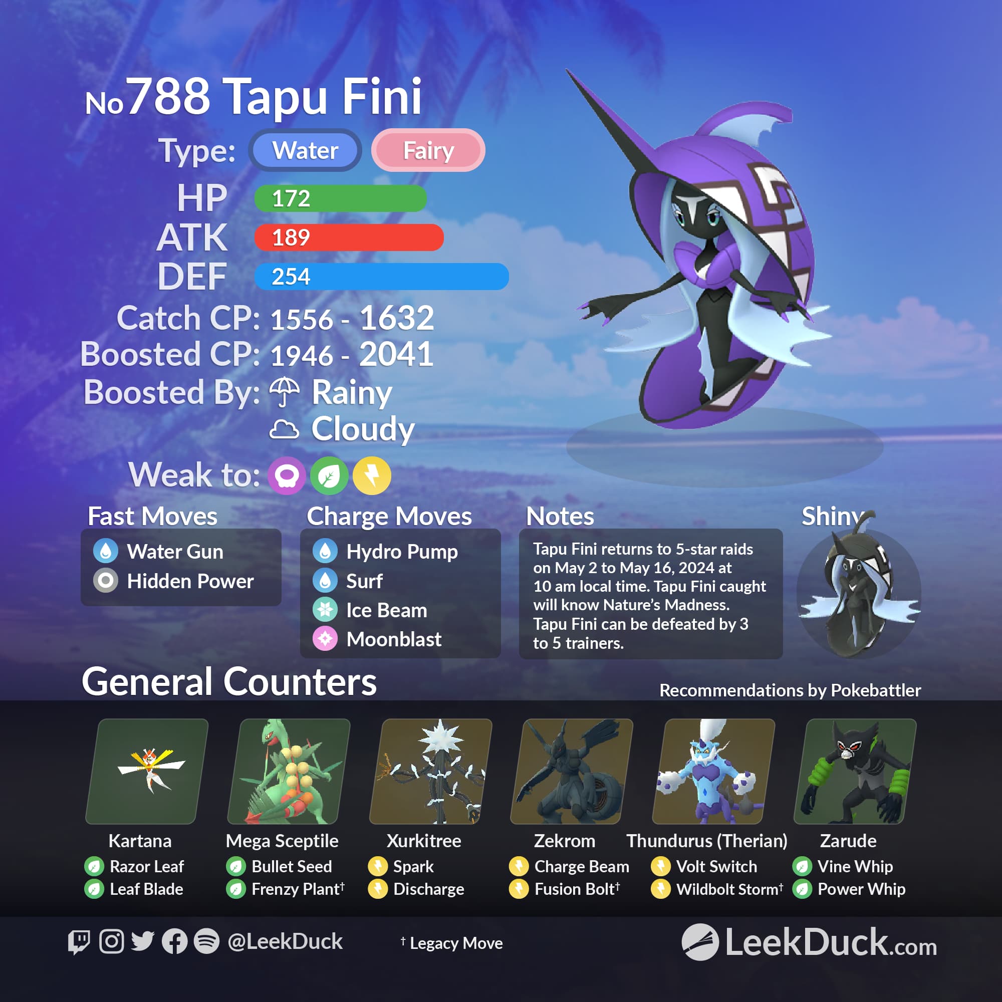 Tapu Fini in 5-star Raid Battles - Leek Duck | Pokémon GO News and ...