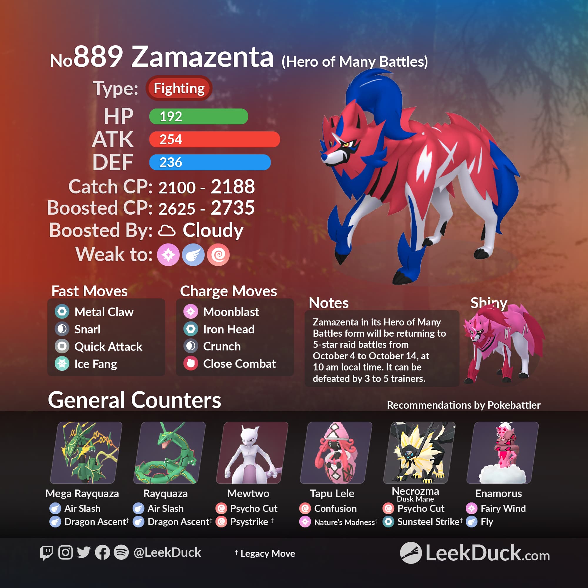 Zamazenta in 5-star Raid Battles - Leek Duck | Pokémon GO News and ...