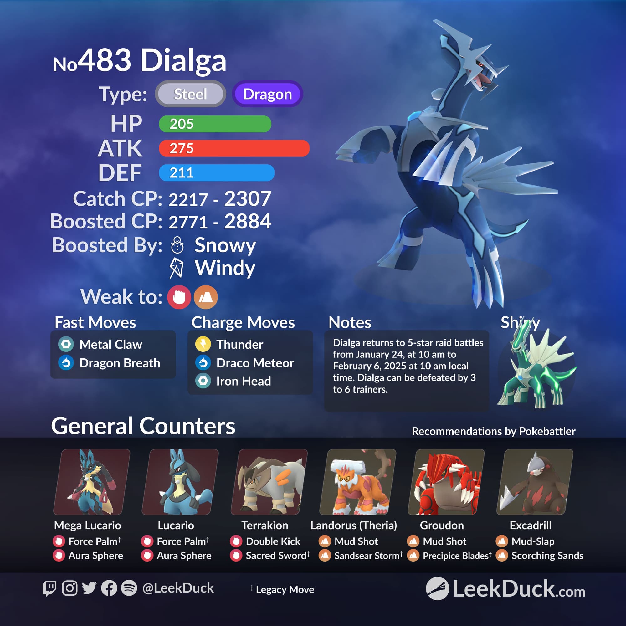 Dialga in 5-star Raid Battles - Leek Duck | Pokémon GO News and Resources