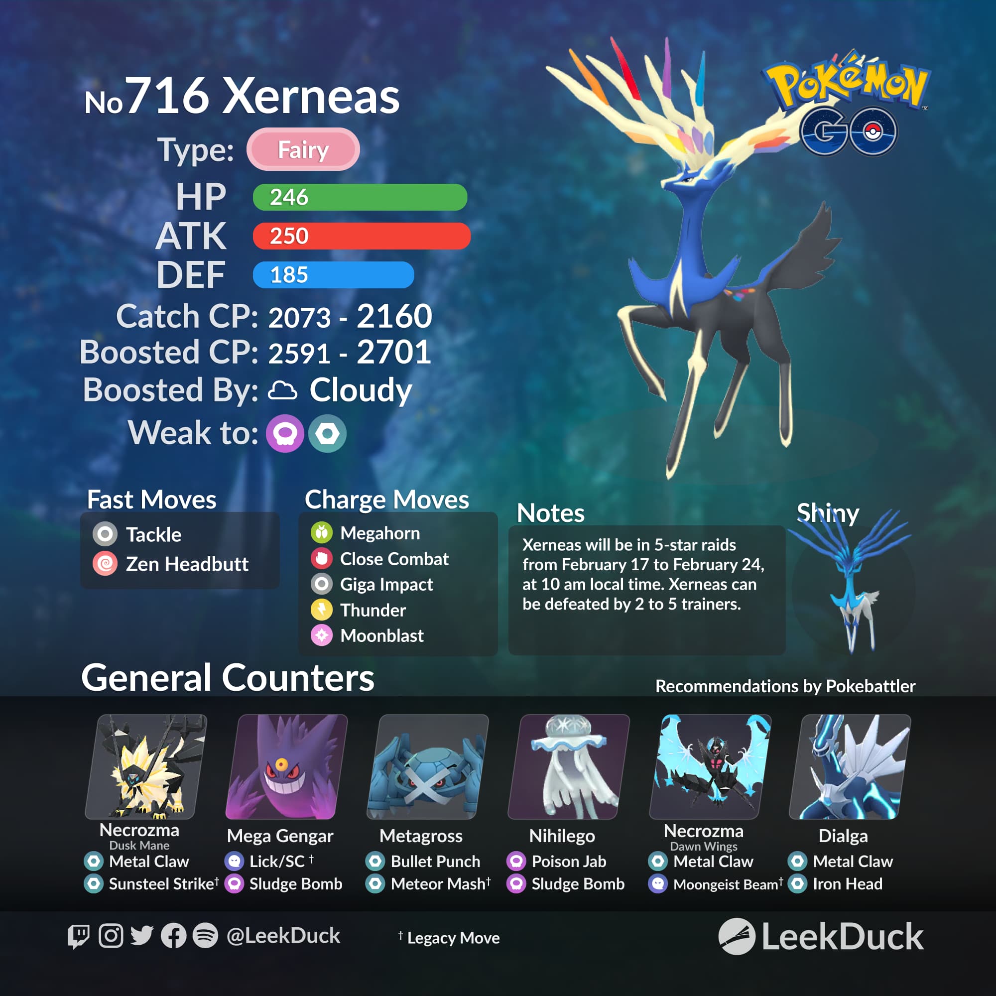 Xerneas in 5-star Raid Battles - Leek Duck | Pokémon GO News and Resources