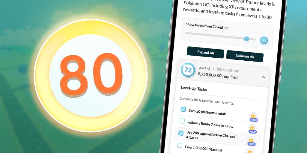 Pokémon GO Trainer Level 1 to 80 Guide - Leek Duck | Pokémon GO News ...